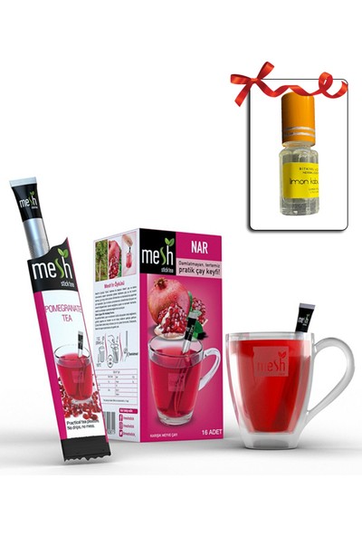 Mesh Stick Nar Çayı 16'lı + Essavera Limon Kabuğu Yağı 3 ml Mesh Stick Nar Çayı 16'lı + Essavera Limon Kabuğu Yağı 3 ml