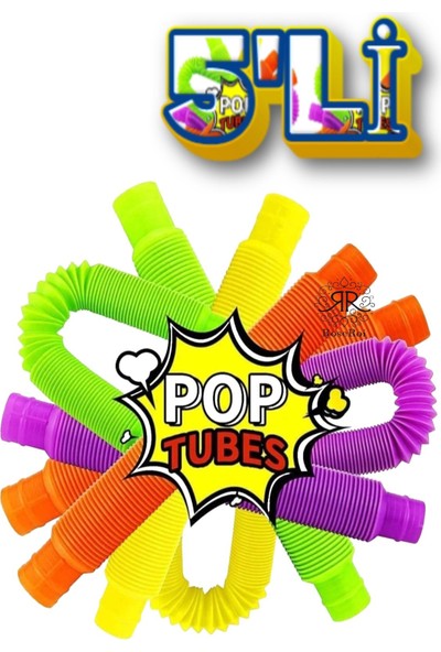 Fidget 5 Adet Stres Giderici Popit Pop Tubes Oyuncak Fidget 5 Adet Stres Giderici Popit Pop Tubes Oyuncak