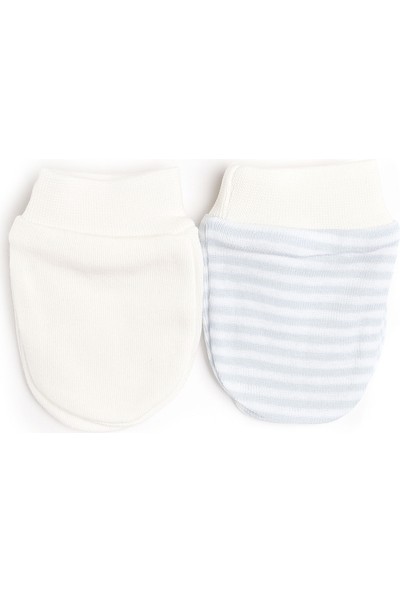Hello Baby Yenidoğan Çizgili ve Düz Eldiven 2li