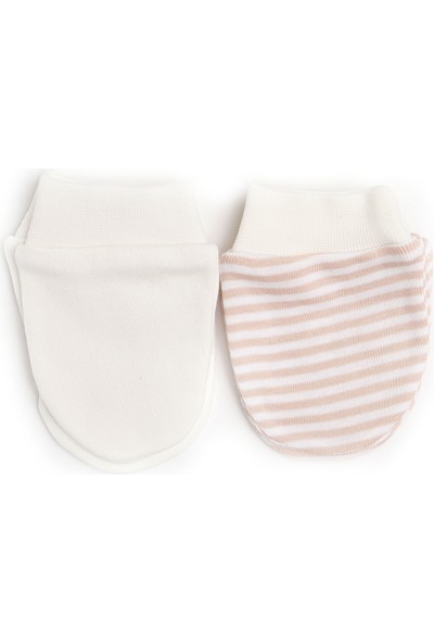 Hello Baby Yenidoğan Çizgili ve Düz Eldiven 2li