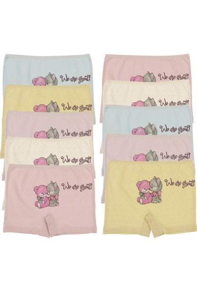 Donella 10'lu Renkli Ayıcık Baskılı Kız Çocuk Şort - 421191B