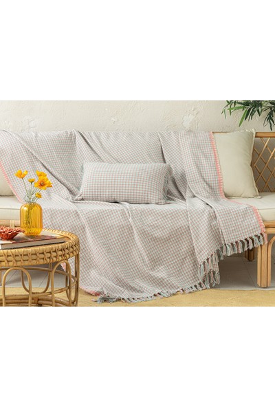 English Home Rozaline Koltuk Örtüsü 170X180 cm Mint-Yavruağzı