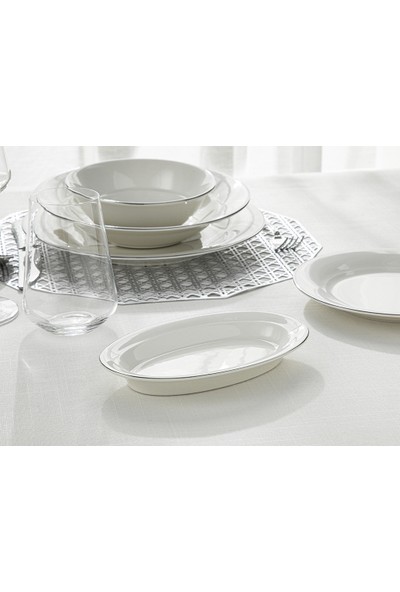 English Home Sirius Porselen Kayık Tabak 20 cm Silver English Home Sirius Porselen Kayık Tabak 20 cm Silver