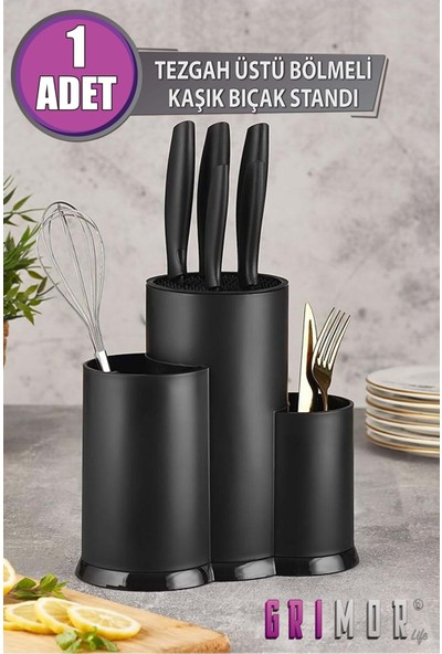 Grimor Life Tezgah Üstü Bölmeli Kaşık Bıçak Standı - Kaşıklık Bıçaklık Düzenleyici Organizer Grimor Life Tezgah Üstü Bölmeli Kaşık Bıçak Standı - Kaşıklık Bıçaklık Düzenleyici Organizer
