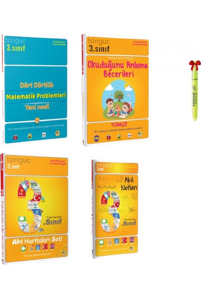 Tonguç 3.sınıf Akıl Haritaları, Akıl Notları, Dört Dörtlük Matematik ve Okuduğunu Anlama Tonguç 3.sınıf Akıl Haritaları, Akıl Notları, Dört Dörtlük Matematik ve Okuduğunu Anlama