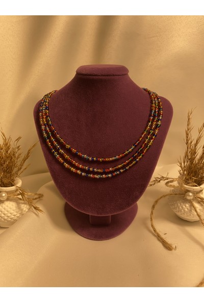 Cheers Accessories Renkli Cam Boncuk 3'lü Kolye Cheers Accessories Renkli Cam Boncuk 3'lü Kolye