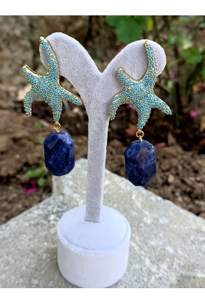 Optimoon Deniz Yıldızı Sodalit Detay Küpe Optimoon Deniz Yıldızı Sodalit Detay Küpe