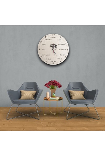 Neva Design Kıyamet Duvar Saati / Ahşap Desenli Sade Tasarım Lüks Dekoratif Kıyamet Duvar Saati Neva Design Kıyamet Duvar Saati / Ahşap Desenli Sade Tasarım Lüks Dekoratif Kıyamet Duvar Saati