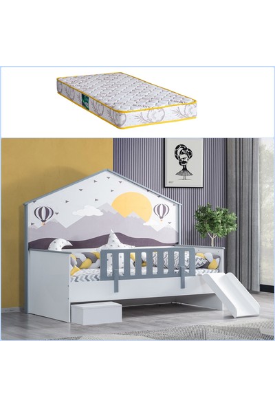 Setay Montessori, Star Montessori Yatak Korkuluklu Kaydıraklı + 1 Adet Comfort Yatak Setay Montessori, Star Montessori Yatak Korkuluklu Kaydıraklı + 1 Adet Comfort Yatak