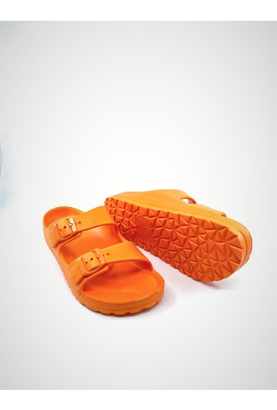 Z-101 Çift Toka Kadın Eva Günlük Terlik (Turuncu)