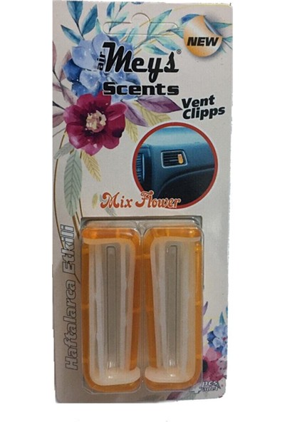 Meys Sarı Izgara Havalandırma Klips Araç Oto Kokusu Mix Flower Meys Sarı Izgara Havalandırma Klips Araç Oto Kokusu Mix Flower