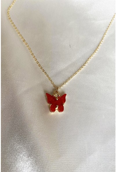 Rihen's World Kırmızı Kelebek Kolye