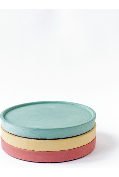 The Goatz Candles Renkli Beton Bardak Altlığı 3’ Lü Set