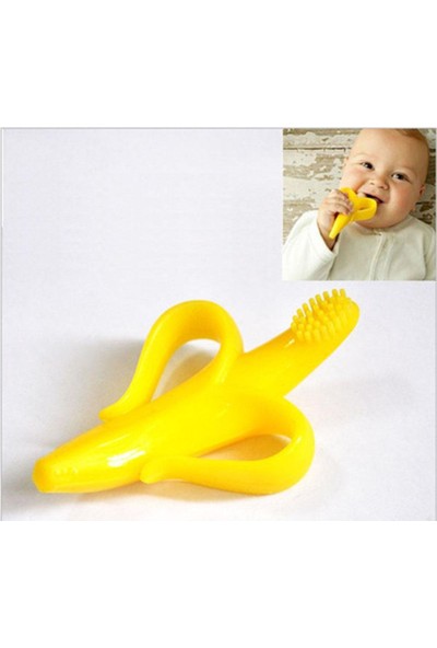 Jojo Silikon Diş Kaşıyıcı Dişlik Bebek Muz Şekilli Diş Kaşıyıcı Dişlik