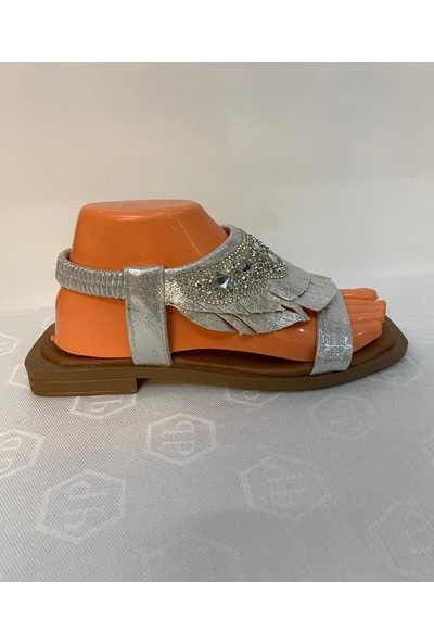 Ful Mini 08 Püsküllü Taşşlı Sandalet /gümüş/38