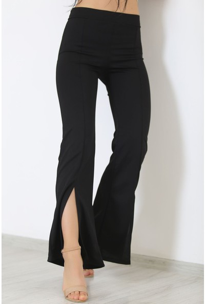 Modaymış Yırtmaçlı Ispanyol Tayt Siyah - 2126.1567.