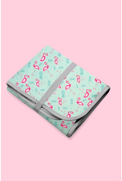 Hamur Bebek Alt Açma Minderi Bakım Pedi Örtüsü Flamingo