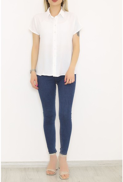 Maysolasta Yarasa Kol Gömlek Beyaz - 1546.1095.