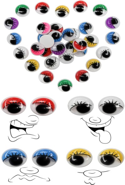 Oynar Plastik Göz Oyuncak Göz 15 mm 50 Adet