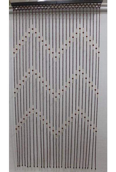 Otantik Çarşı Ahşap Boncuklu Kapı Perdesi 90X190 Cm. 27 Sıra K52