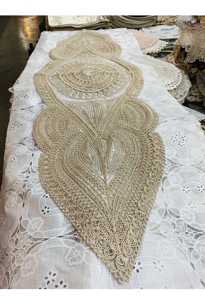 Sosyete Dükkanı Oval Runner Bej 40 x 130 cm