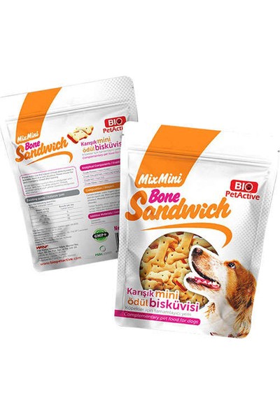 Bio Pet Active Karışık Mini Boy Kemikli Sandviç Köpek Ödül Bisküvisi 200 gr Bio Pet Active Karışık Mini Boy Kemikli Sandviç Köpek Ödül Bisküvisi 200 gr