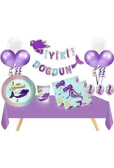 Asel Kırtasiye Deniz Kızı Partisi Seti 16 Kişilik Asel Kırtasiye Deniz Kızı Partisi Seti 16 Kişilik