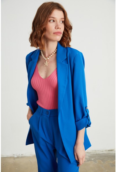 Rahat Kesim Ceket - Saks Rahat Kesim Ceket - Saks