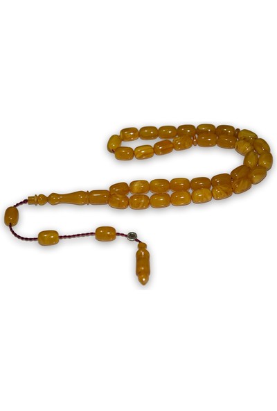 Gönül Şükrü Baba Usta Işçilikli Sarı Hareli Sıkma Kehribar Tesbih