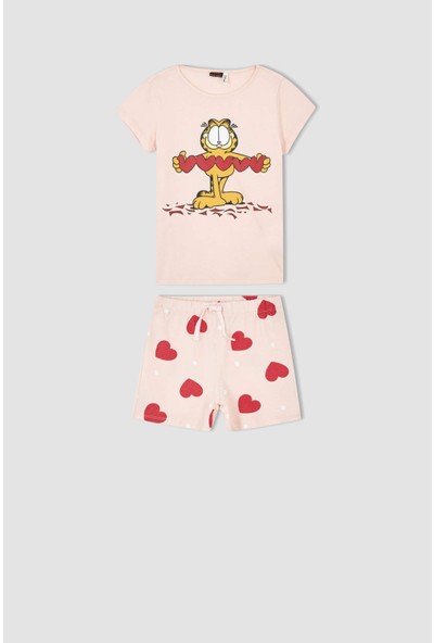 DeFacto Kız Çocuk Garfield Lisanslı Regular Fit 2'li Pijama X6414A622SM
