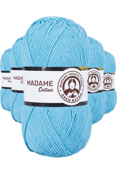 BYR 5 Adet Madame Cotton El Örgü Ipi Yünü 100 gr 016 Turkuaz