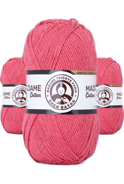 BYR 3 Adet Madame Cotton El Örgü Ipi Yünü 100 gr 043 Koyu Pembe BYR 3 Adet Madame Cotton El Örgü Ipi Yünü 100 gr 043 Koyu Pembe