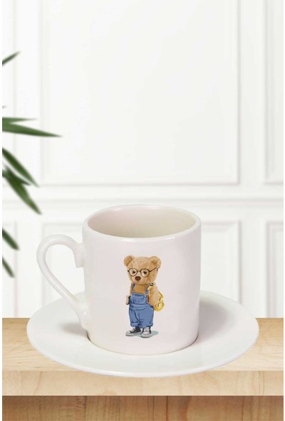 Gizeo Concept Çalışkan Teddy Desenli Türk Kahvesi Fincanı