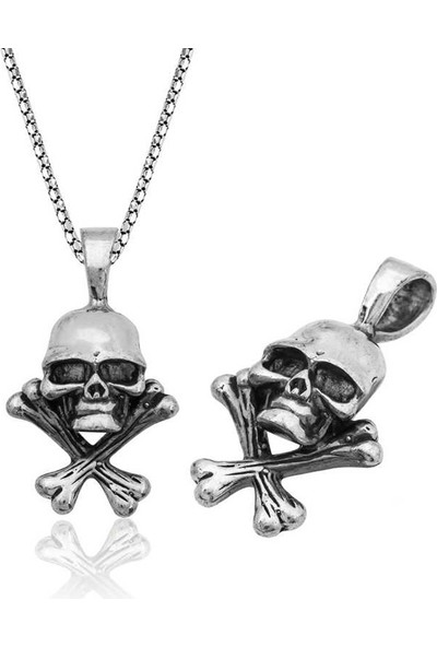 Gumush Gümüş Kuru Kafa Kolye