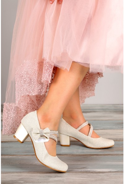 Potincim 750 Simli Günlük Kız Çocuk 4 cm Topuk Babet Ayakkabı Sedef Potincim 750 Simli Günlük Kız Çocuk 4 cm Topuk Babet Ayakkabı Sedef