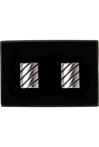 ALTINYILDIZ CLASSICS Erkek Siyah-Gri Düz Klasik Kol Düğmesi