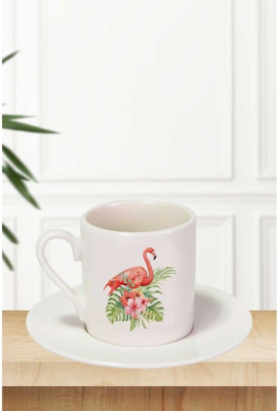 Gizeo Concept Flamingo Desenli Türk Kahvesi Fincanı
