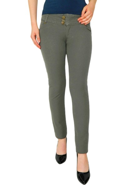 Bigsie Kadın Kanvas Dar Paça Düşük Bel Pantolon 352 BGL-23615398 Bigsie Kadın Kanvas Dar Paça Düşük Bel Pantolon 352 BGL-23615398