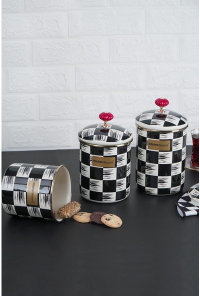 Qualita King Emaye 3 Parça Kavanoz Seti