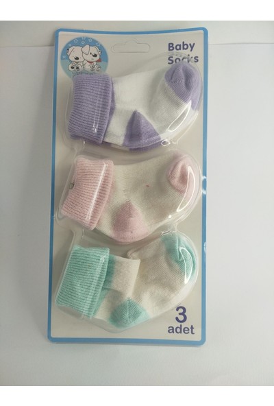 Akface Kıvrık Çemberli 3'lü Yenidoğan Kız Bebek Çorabı Akface Kıvrık Çemberli 3'lü Yenidoğan Kız Bebek Çorabı