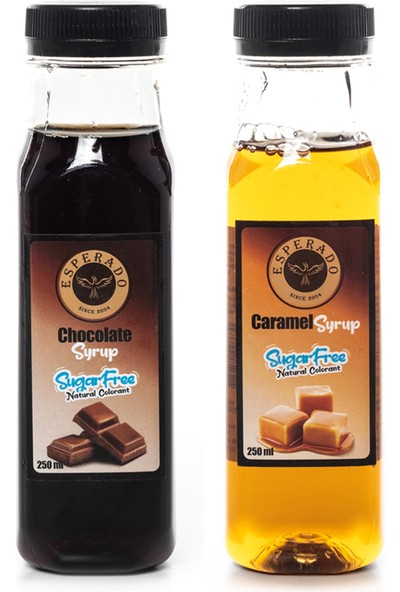 Esperado - Kahve Şurup SETİ-ÇİKOLATA*KARAMEL-ŞEKERSİZ-ZERO-250 ml x 2
