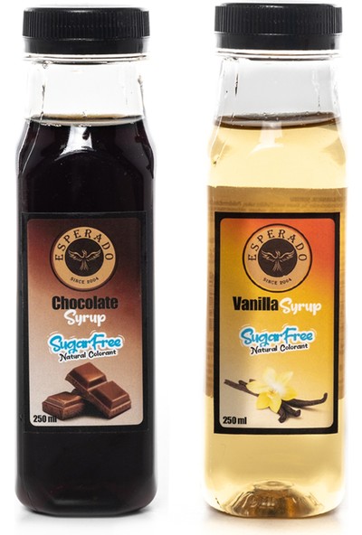 Esperado - Kahve Şurup Seti-Çikolata*vanilya -ŞEKERSİZ-ZERO-250 ml x 2