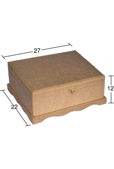 Alife KU249 1 No Bazalı Kutu, Boyanabilir Ahşap Mdf Kutu