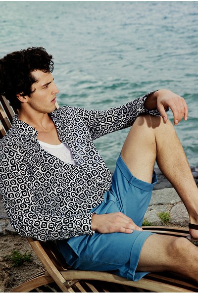 Ds Damat Slim Fit Petrol Armürlü Şort