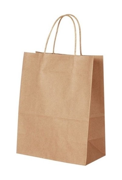 14 Süs Burgu Saplı Kraft Kağıt Çanta 25 Li (32X12X41 Cm)