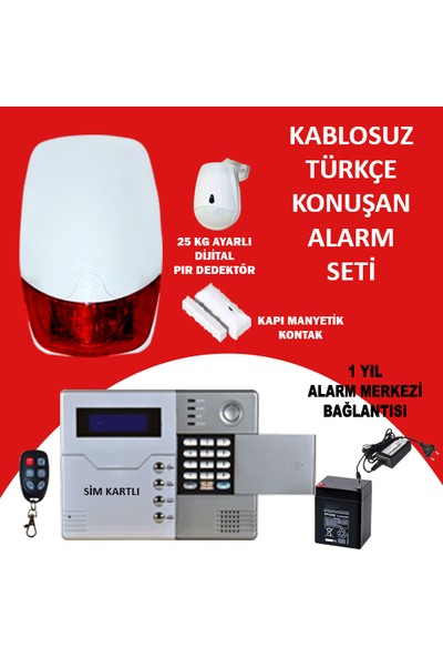 Gsm Li Kablosuz Alarm Seti Türkçe Konuşan Gsm Li Kablosuz Alarm Seti Türkçe Konuşan