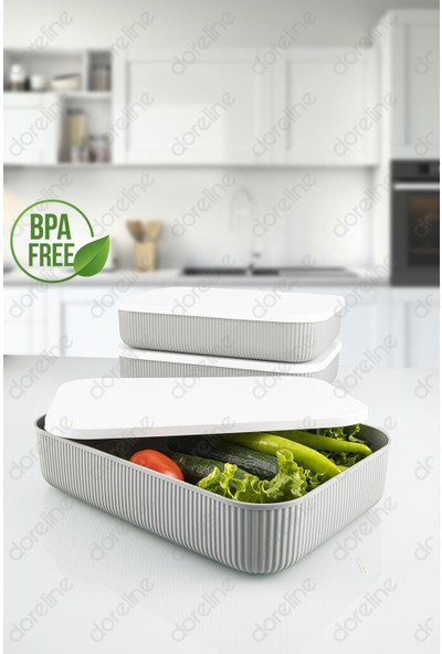 Doreline 3 Adet Storage 6,8 Lt Gri, Çok Amaçlı Gıda Düzenleyici, Kapaklı Gıda Saklama Kabı Doreline 3 Adet Storage 6,8 Lt Gri, Çok Amaçlı Gıda Düzenleyici, Kapaklı Gıda Saklama Kabı