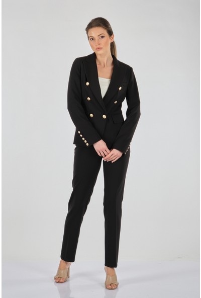 Ekol Dar Paça Yüksel Bel Siyah Kadın Pantolon 22105038