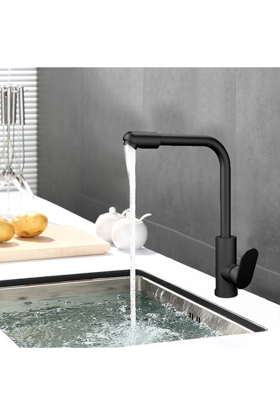 Siyah Mutfak Eviye Bataryası 360° Dönebilen - 721B Siyah Mutfak Eviye Bataryası 360° Dönebilen - 721B