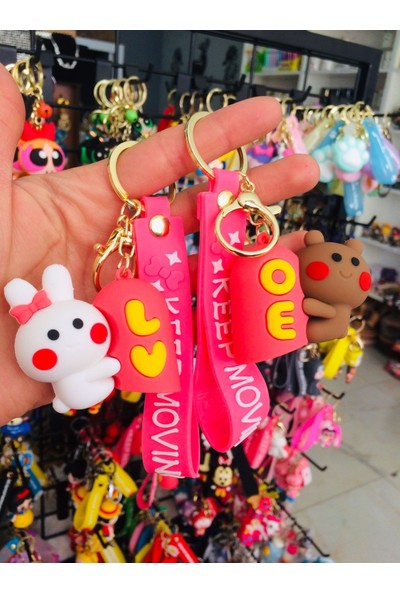 Bade Hediyelik Love Tavşan Arkadaşlık Anahtar ve Çanta Süsü